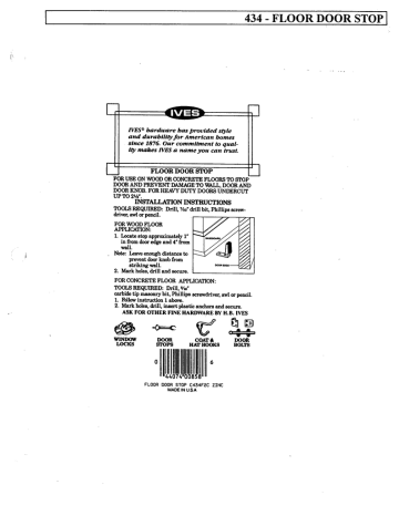 Ives FS434 Install Instructions | Manualzz