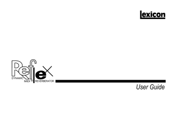 Lexicon REFLEX - User manual | Manualzz