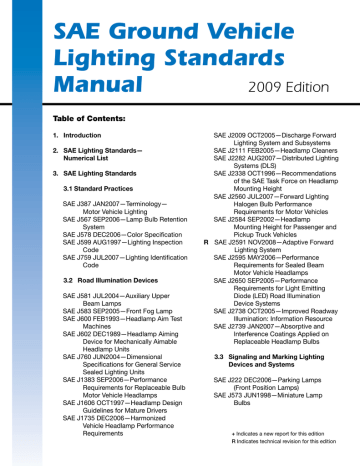 SAE Vehicle Lighting Manual 2009 Edition | Manualzz
