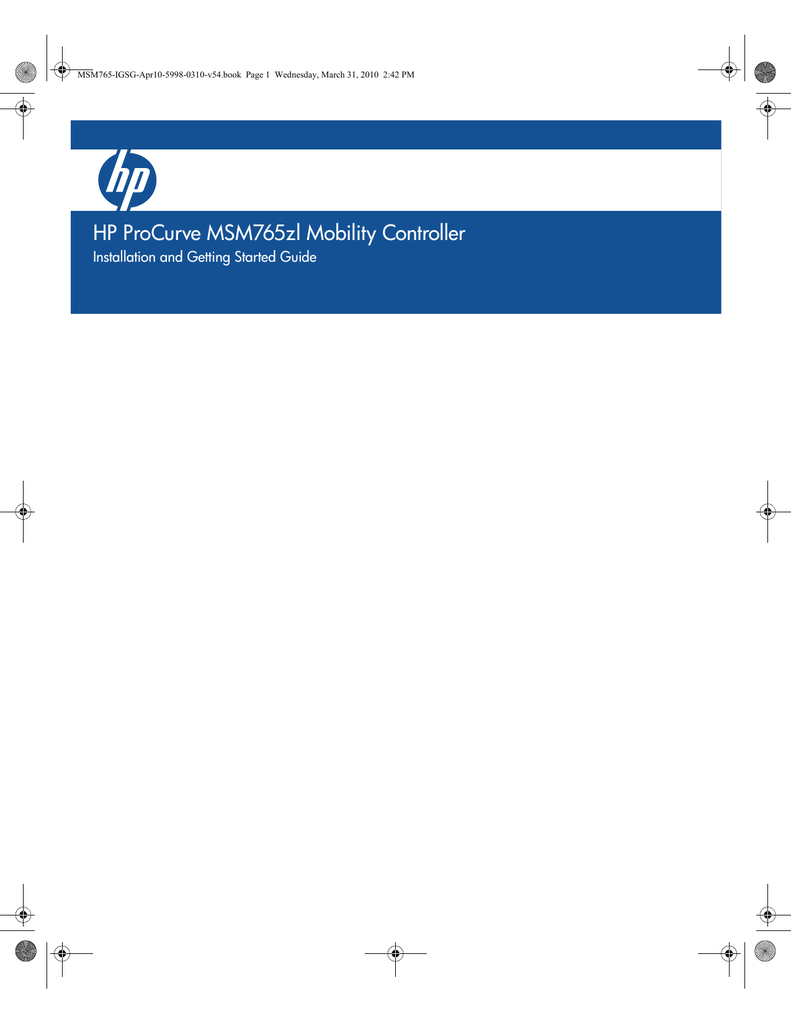 HP ProCurve MSM765 Mobility Controller Installation and Getting | Manualzz