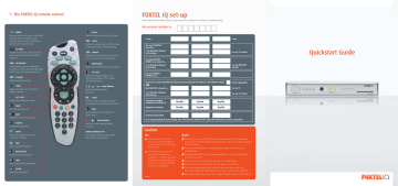 Foxtel FOXTEL iQ Quick start manual | Manualzz