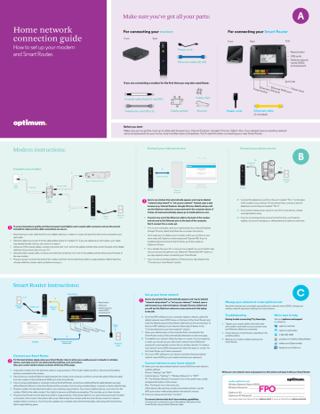 Optimum Modem Connection Manual | Manualzz