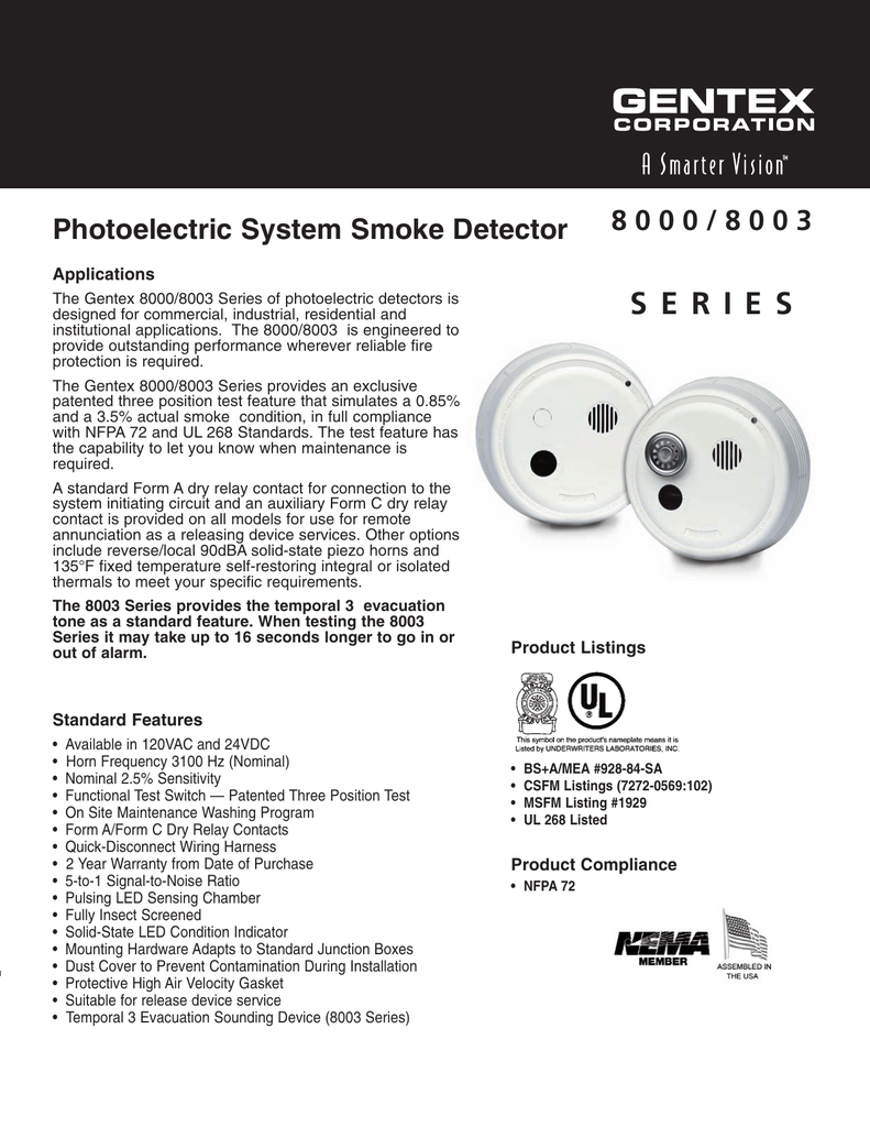 Gentex 8100 Smoke Detector