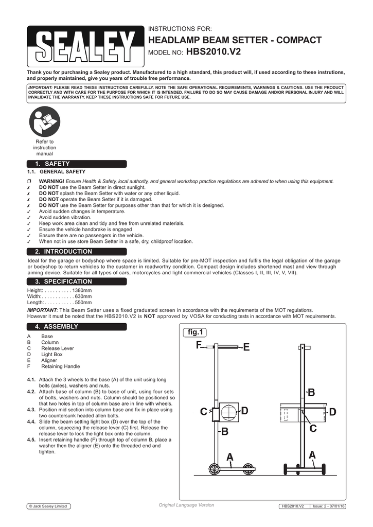 Headlight Beam Tester User Manual - The Best Picture Of Beam