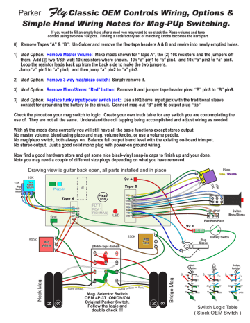 Parker Fly OEM switch and full wiring | Manualzz