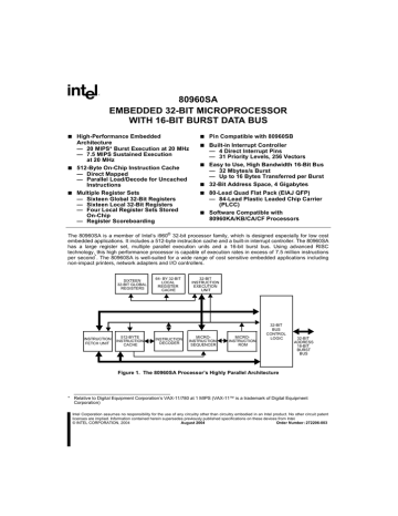 Intel 80960SA manual | Manualzz