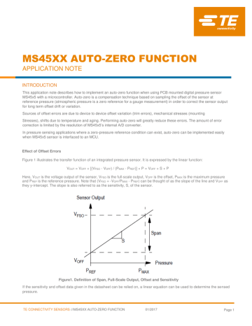 TE MS4525 Auto-Zero Function Application Note | Manualzz