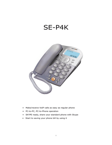 VoIP phone SE-P4K User Manual | Manualzz