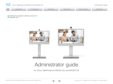 Cisco TelePresence MX200 G2 & MX300 G2 Administrator Guide | Manualzz