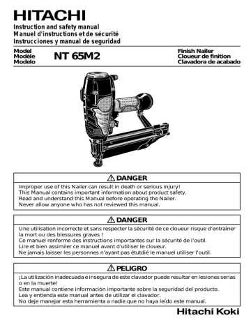 Hitachi NT65M2, NT 65M2, NT65M2 - to 2-1 16 Gauge Finish Nailer, NT ...