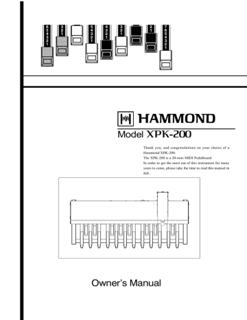 Hammond XPK-200 Owner's Manual | Manualzz