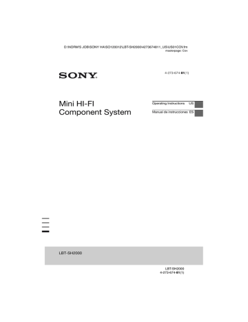 Sony LBT-SH2000 Operating Instructions | Manualzz
