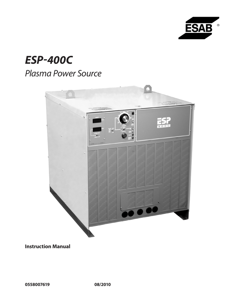 ESAB ESP-400C Plasma Power Source Instruction manual | Manualzz