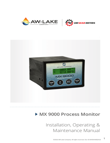 AW Gear Meters MX 9000 Process Monitor Manual | Manualzz