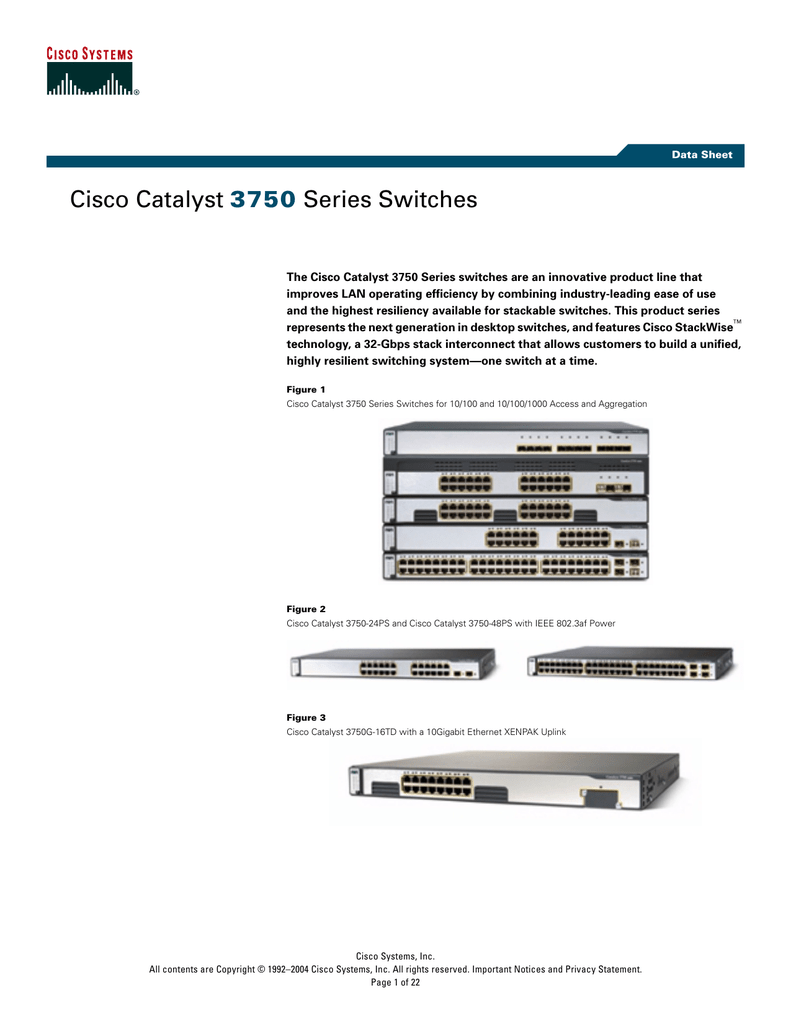 Cisco Catalyst 3750G-16TD Datasheet | Manualzz