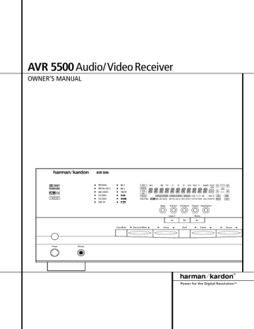 Harman Kardon AVR 5500 Owner's Manual | Manualzz