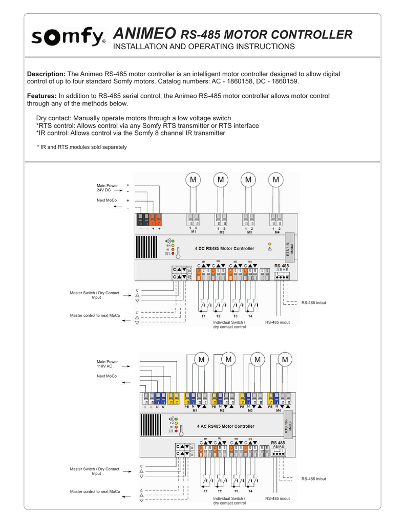 Somfy Rs485 Wiring Diagram - Wiring Diagram