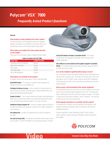 Polycom vsx7000 User manual | Manualzz