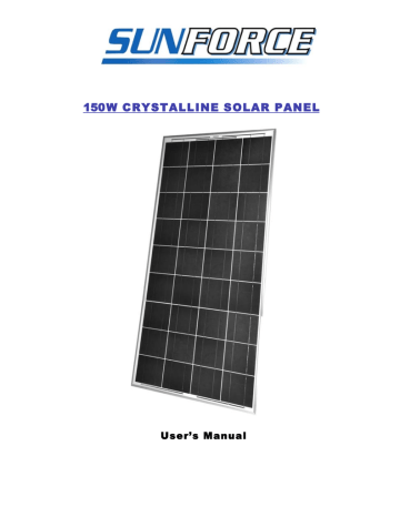 SUNFORCE Solar Panel 150W Crystalline User's Manual | Manualzz