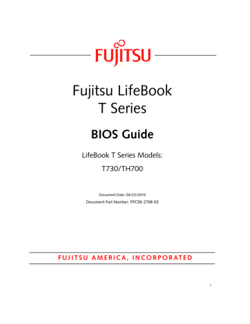 Fujitsu LifeBook T T730, T TH700 BIOS Guide | Manualzz
