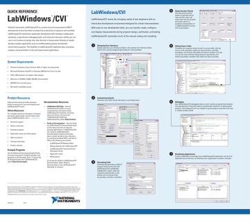 LabWindows/CVI Quick Reference | Manualzz