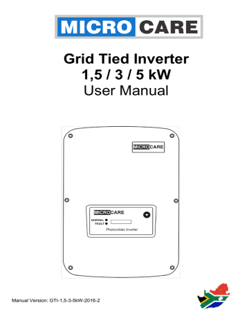 Microcare Grid Tied Inverter 1,5/3/5 kW User Manual | Manualzz