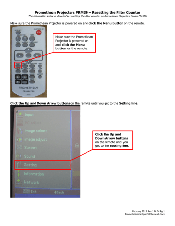 Promethean Projector PRM30 User Manual | Manualzz
