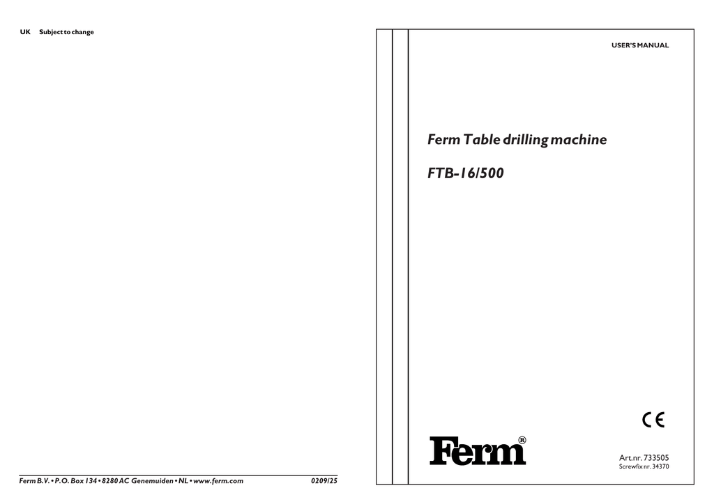 Ferm Pillar Drill Spare Parts | Reviewmotors.co