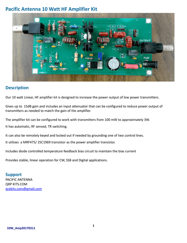 Transistor hf amplifier kit