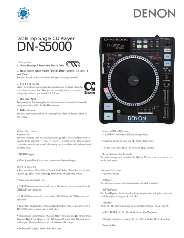 DENON DN-S5000 Single CD Player User Manual | Manualzz