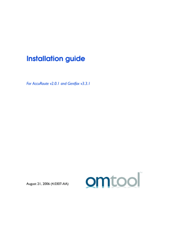AccuRoute v2.0.1 and Genifax v3.3.1 Installation Guide | Manualzz