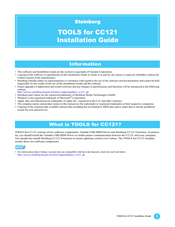 TOOLS CC121 Installation Guide | Manualzz