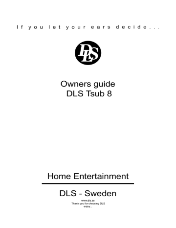 DLS TSub 8 Owners guide | Manualzz