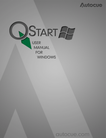 Autocue QStart Windows Software Owner's Manual | Manualzz