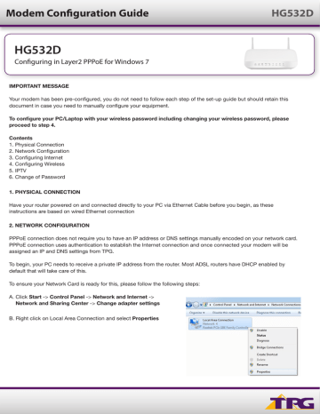 TPG Modem HG532D User Guide | Manualzz
