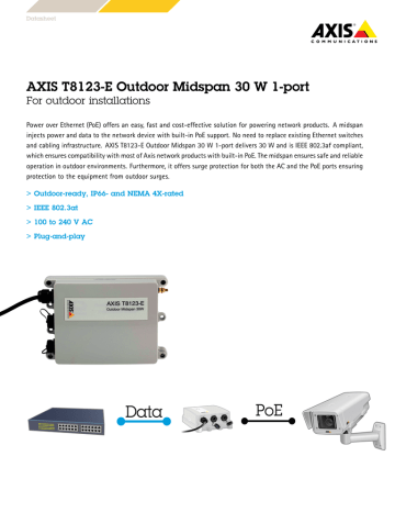 Axis T8123-E Outdoor Midspan 30 W 1-port Data Sheet | Manualzz