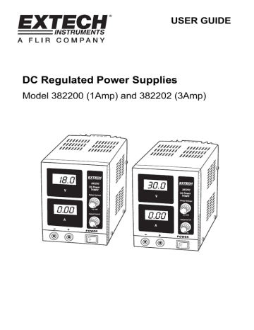 Extech DC Regulated Power Supply 382200, 382202 User Guide | Manualzz