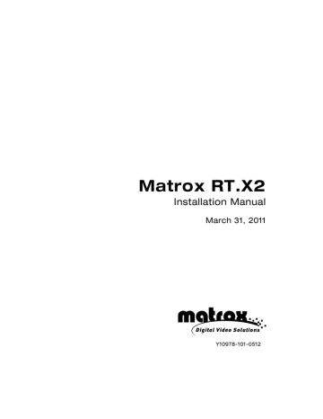 Matrox RT.X2 Installation manual | Manualzz