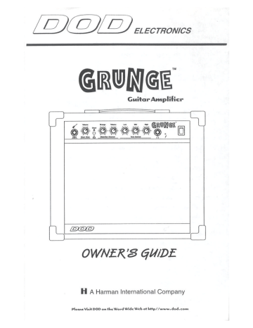 DOD Grunge Guitar Amplifier Owner's Guide | Manualzz