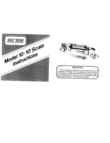 RCBS Model 10-10 Scale Instructions | Manualzz