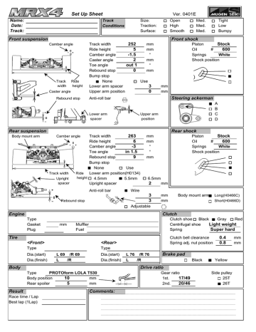 MRX4 Setup Sheet | Manualzz
