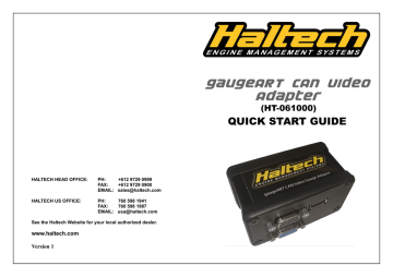 Haltech gaugeART CAN Video Gauge Adapter Quick Start Guide | Manualzz