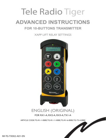 Tele Radio Tiger 10-buttons Transmitter Advanced Instructions | Manualzz