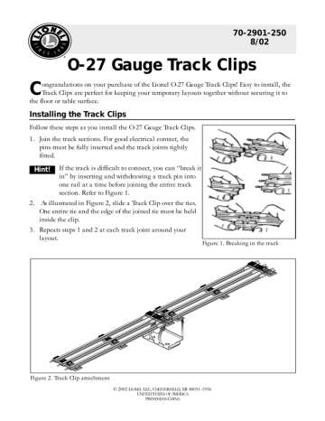 O-27 Gauge Track Clips User Manual | Manualzz