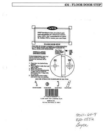 Ives FS436 Install Instructions | Manualzz