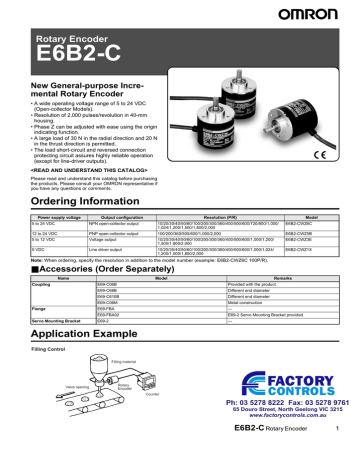 Omron E6B2-C Rotary Encoder Datasheet | Manualzz
