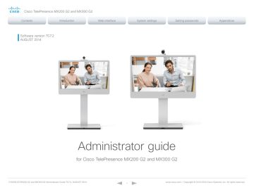 Cisco TelePresence MX200 G2 and MX300 G2 Administrator Guide | Manualzz
