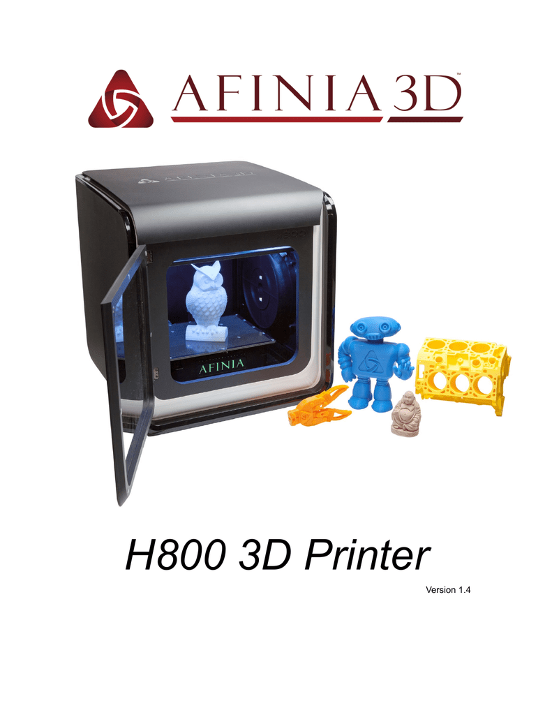 Afinia H800 User manual | Manualzz