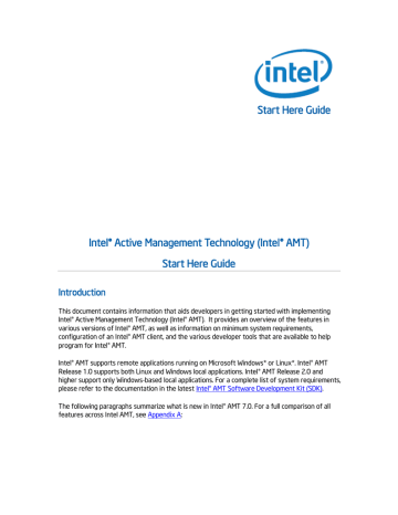 Intel Active Management Technology AMT Start Here Guide | Manualzz