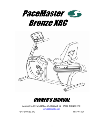 PaceMaster Bronze XRC Owner's Manual | Manualzz